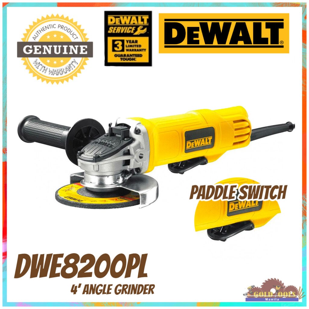 DeWALT DWE8200PL- 4” Angle Grinder – Paddle Switch
